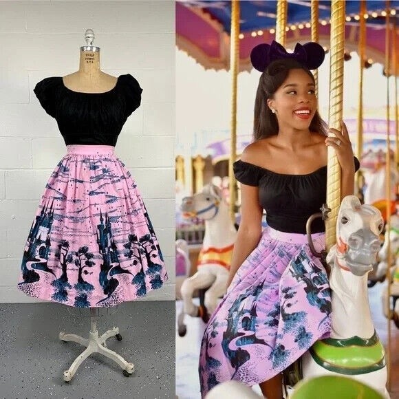 Pinup Couture | Skirts | Pinup Couture Pink Disney Castle Skirt Disney Princess Small | Poshmark